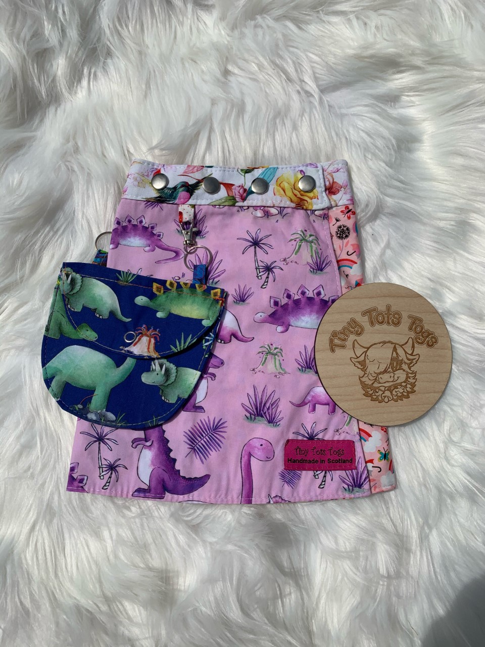 Pink Dinosaur Reversible Skirt Tiny Tots Togs