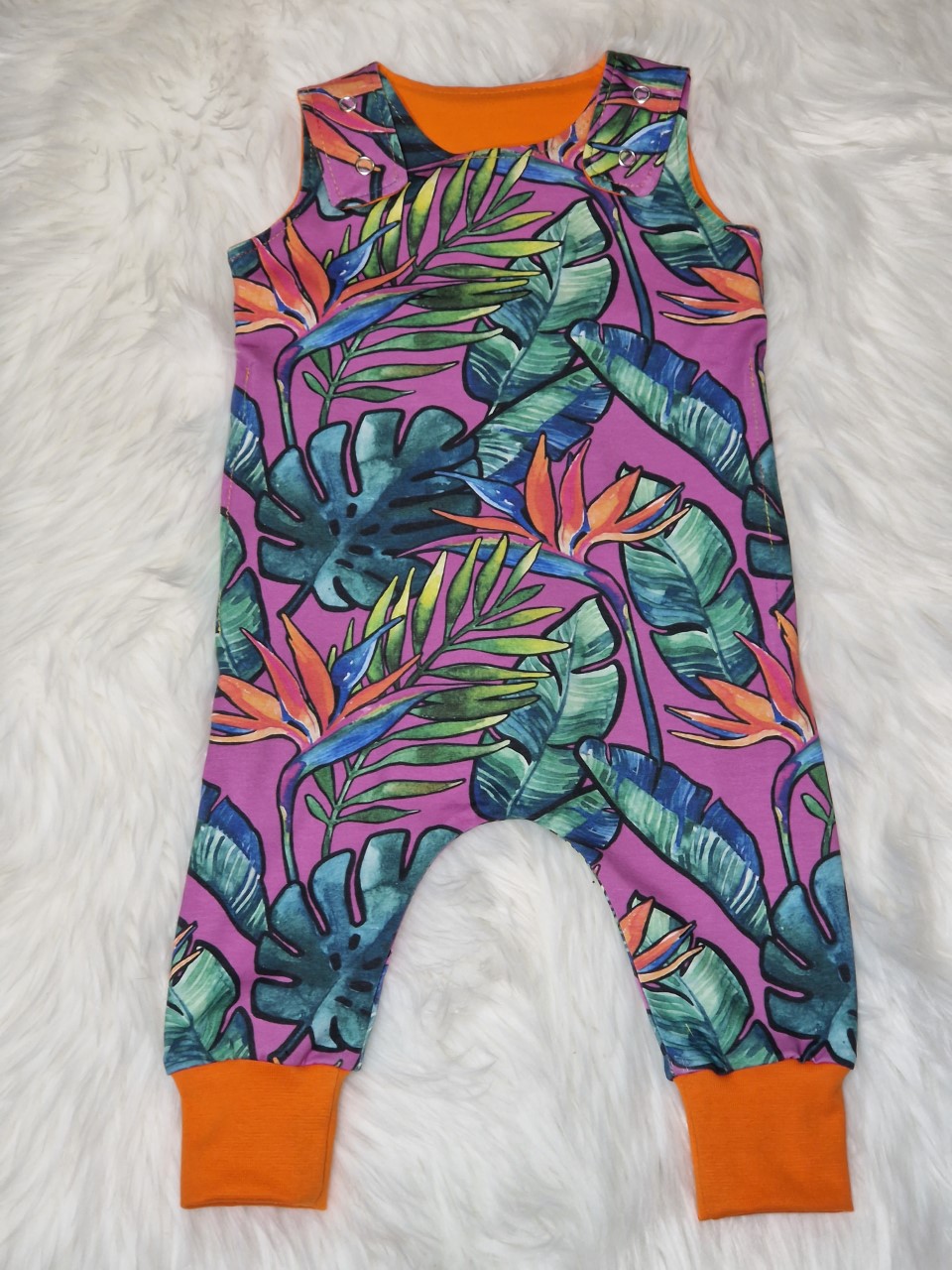Tropical Leaves Grow With Me Romper - Tiny Tots Togs